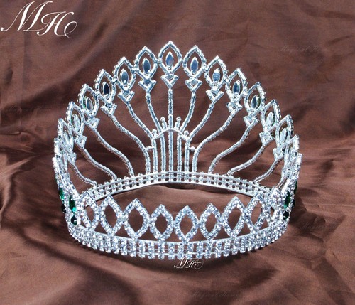 Multi-color 5" Large Tiara Crown Rhinestone Crystal Wedding Pageant ...