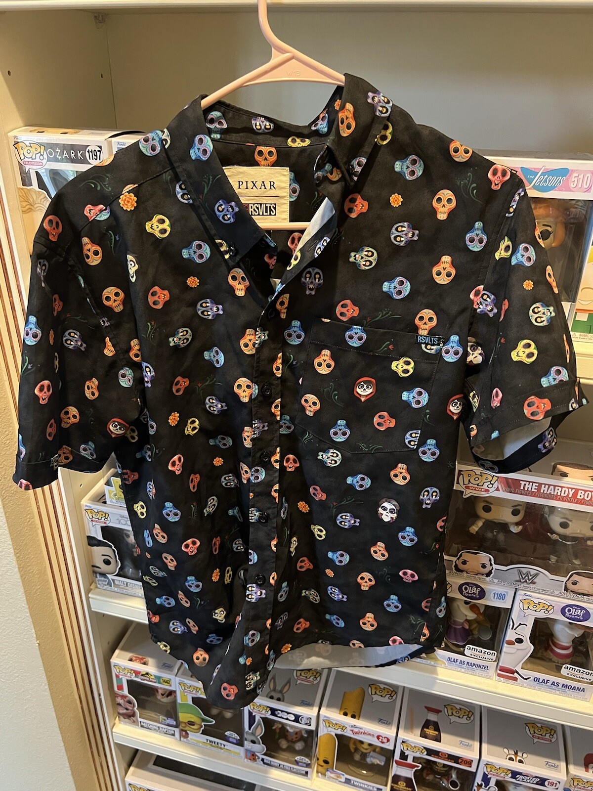 RSVLTS Disney Pixar Coco “Calavera” Button Down Shirt… - Gem