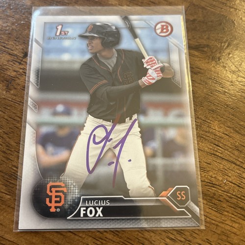 Lucius Fox Auto 2016 Bowman Prospects San Francisco Giants #BP13 Signed ...