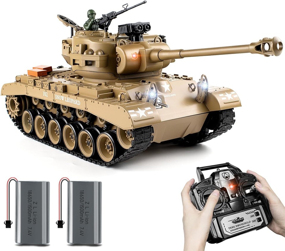 1:18 RC Tank US M26 Pershing Remote Control Model Toys Vehicle Army ...