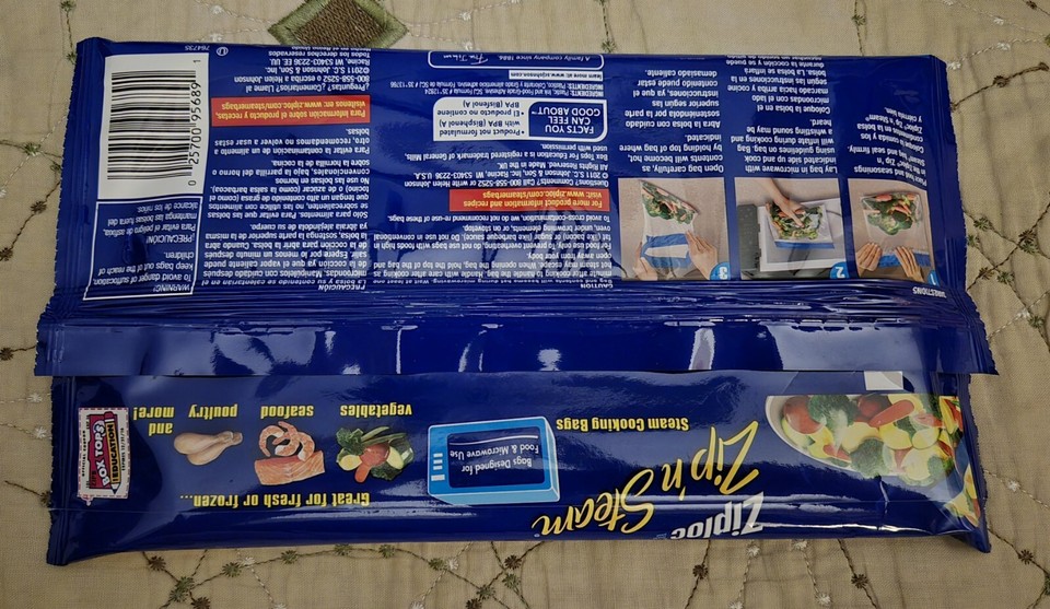 Ziploc Zip 'N Steam Medium Cooking Bag Microwave Pack of 10 ...