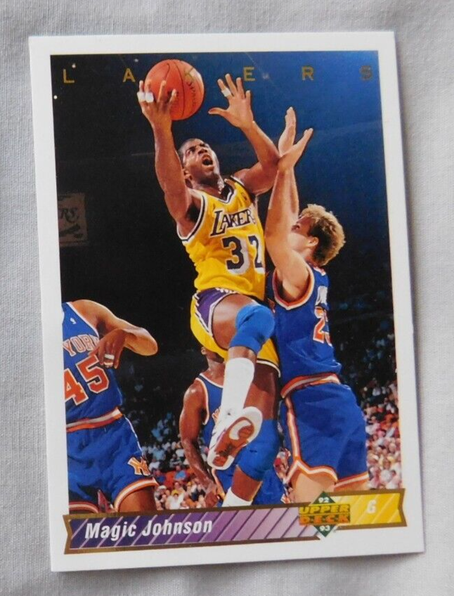 1992-93 Upper Deck #32a Magic Johnson Los Angeles Lakers Basketball ...