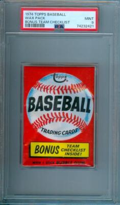 1974 Topps BASEBALL Unopened Wax Pack w/Bonus Team Checklist Wrapper ...