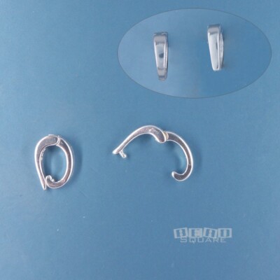 2 Sterling Silver Hinged Pendant Bail Connector/Shortener/Enhancer 8mm ...