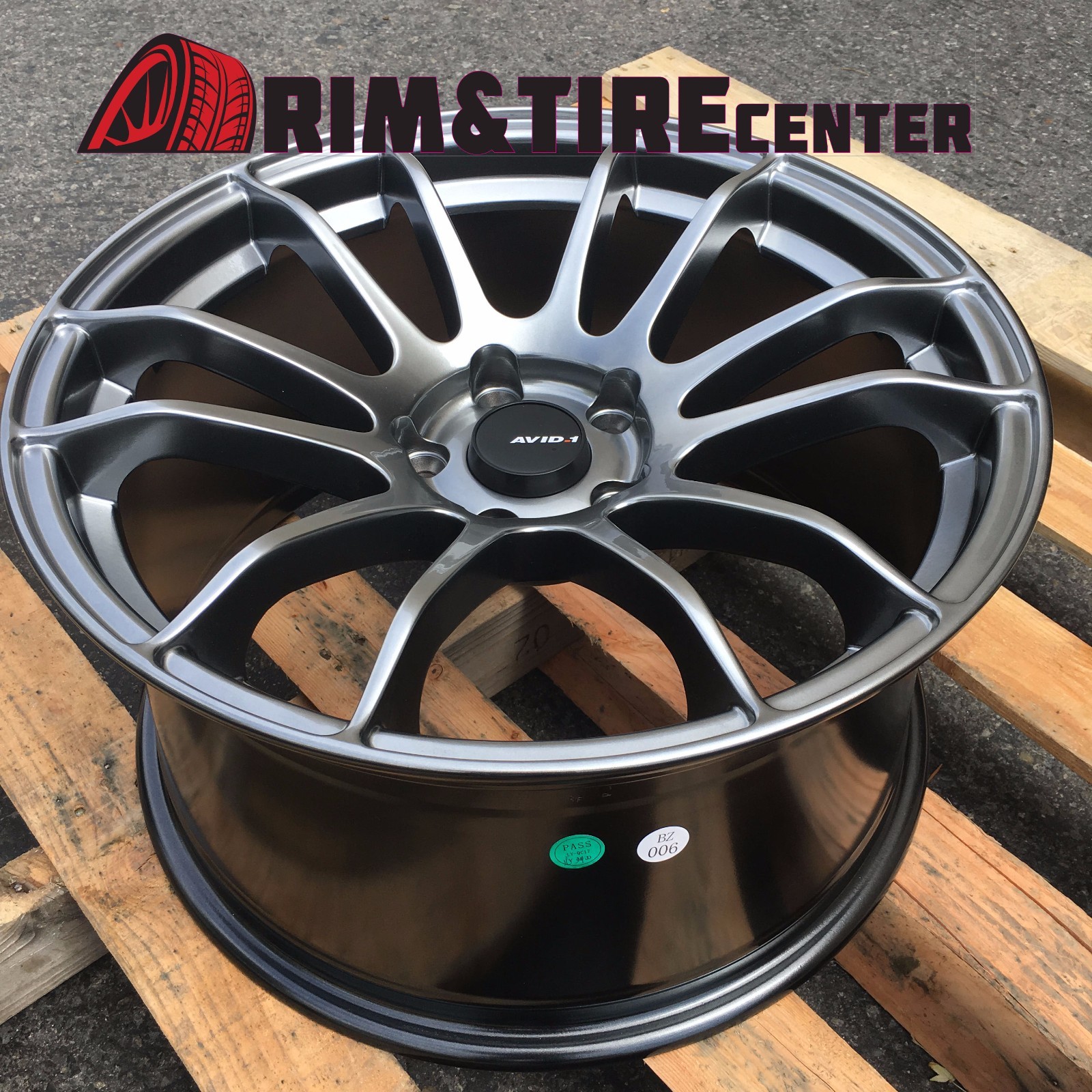 Avid1 AV20 18x9.5 +38 5x114.3 Full Hyper Black Concave Impreza WRX STI ...