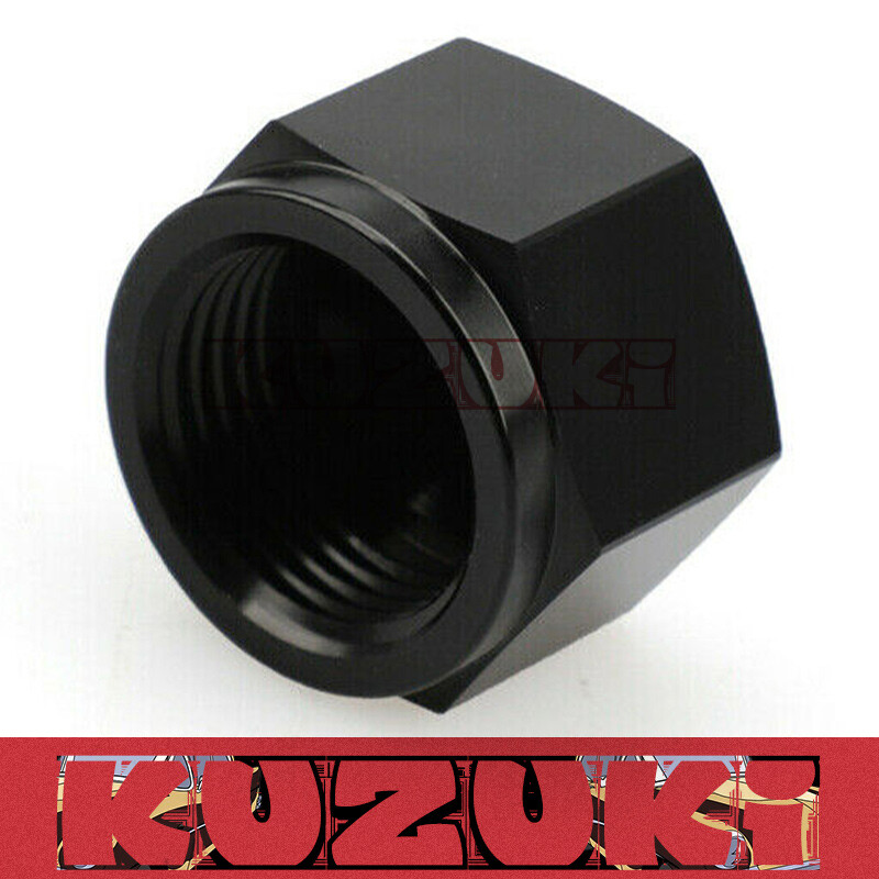 08011#Female Flare Fitting Cap 10AN Block Off Fitting Aluminum Black ...