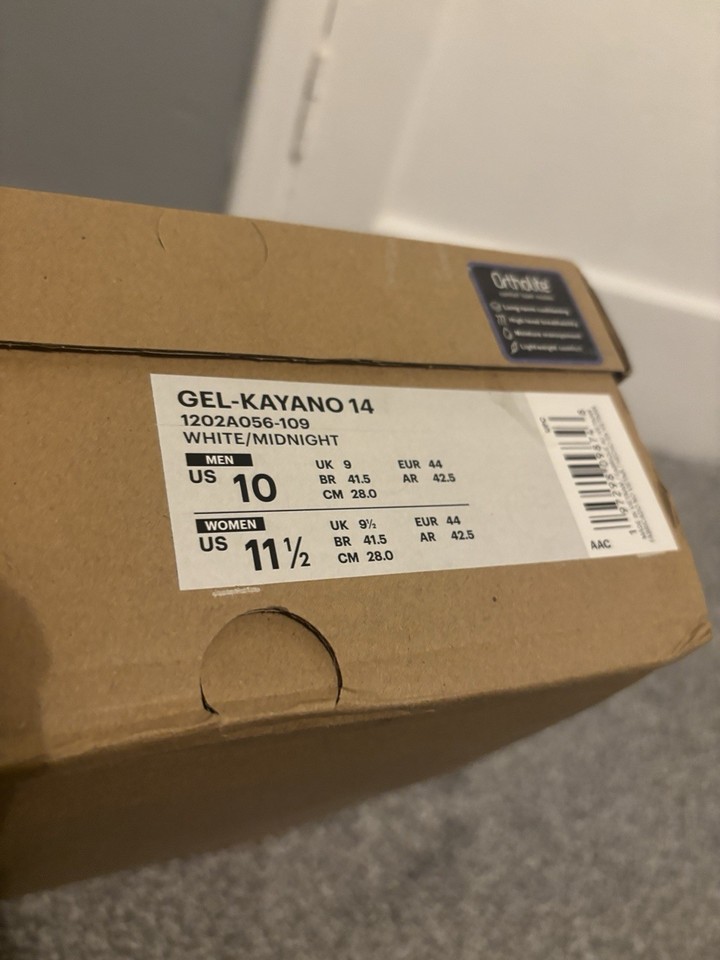 ASICS Gel Kayano 14 White Midnight Size 9 Brand New In Box | eBay UK