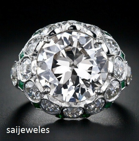 Lab-Created 5.85CT Round Cut Diamond Engagement Vintage Ring 14K White Gold Over | eBay