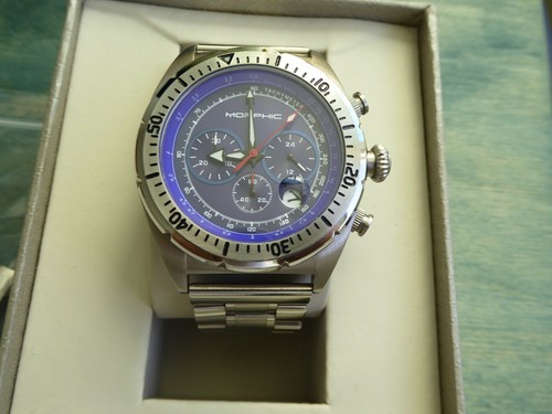 Morphic M53 Series Chronograph Blue Dial 45 mm w Aftermarket Metal ...