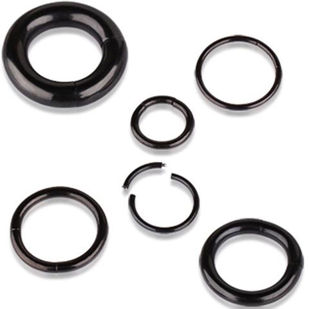Segment Captive Ring Heavy 8 Gauge 1/2" Titanium Black IP | eBay