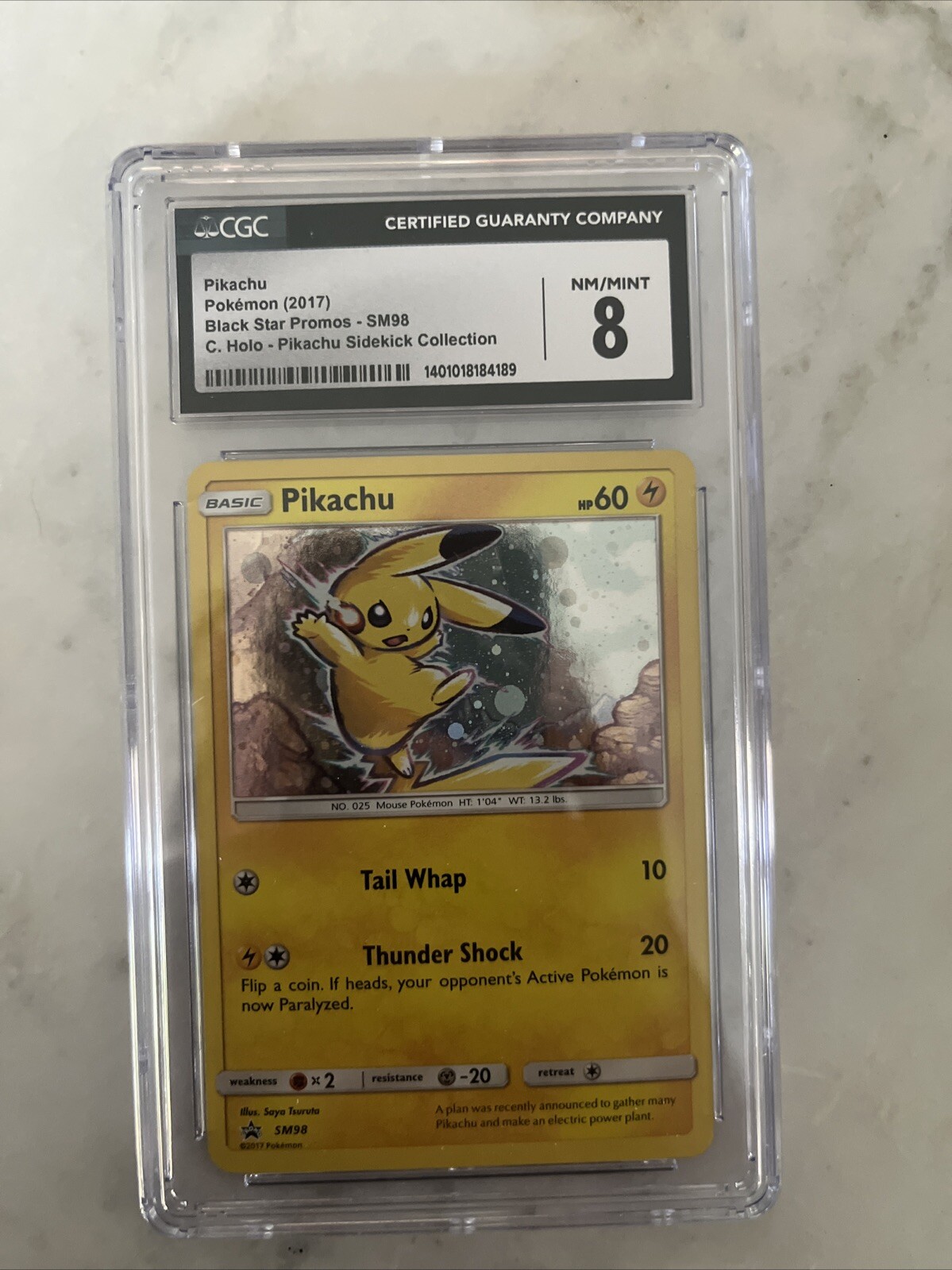 Pokémon Card Pikachu Holo Sun & Moon 2017 Black Star Promo SM98 NM Cgc ...