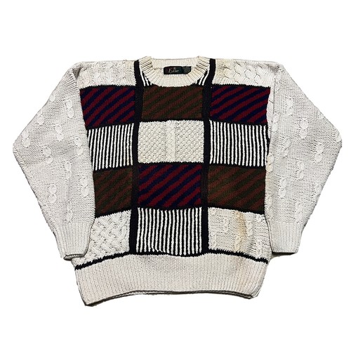 At Ease Chunky Sweater Mens M Knit NOS Vintage 80s | eBay