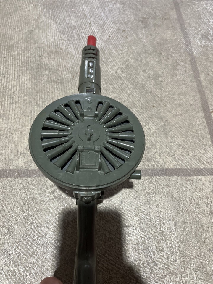 Vintage 1960s Marx US Army Green Toy Machine Gun Hand Crank Top Load | eBay