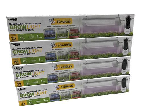 LOT OF 4 Feit Electric 12" LED 3 Adjustable Spectrum W/ Remote Plant ...