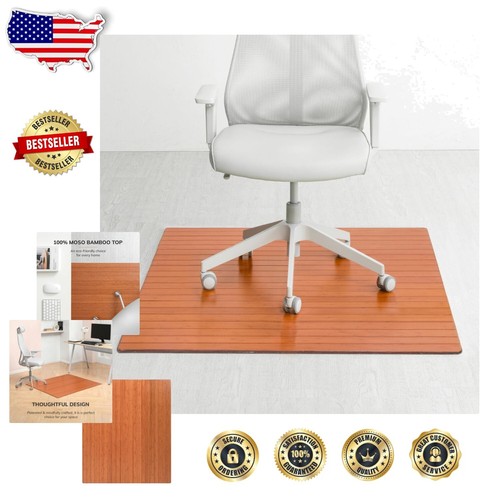 Durable 42" X 48" Bamboo Chair Mat with Non-Slip Backing - Heavy Duty ...