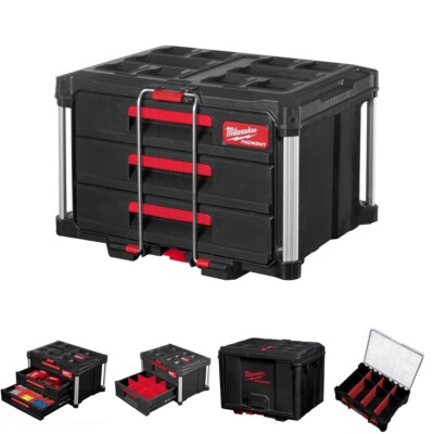 Milwaukee PACKOUT Drawers 2 3 4 Storage System Set Red Pack Out Drawer ...
