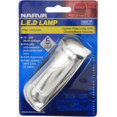Narva LED Licence Plate Lamp Chrome 90862CBL | eBay Australia
