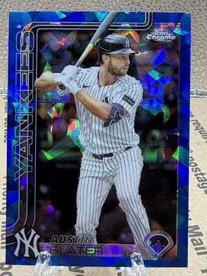 AUSTIN SLATER 2025 TOPPS CHROME SAPPHIRE UPDATE SERIES #USC137 YANKEES ...