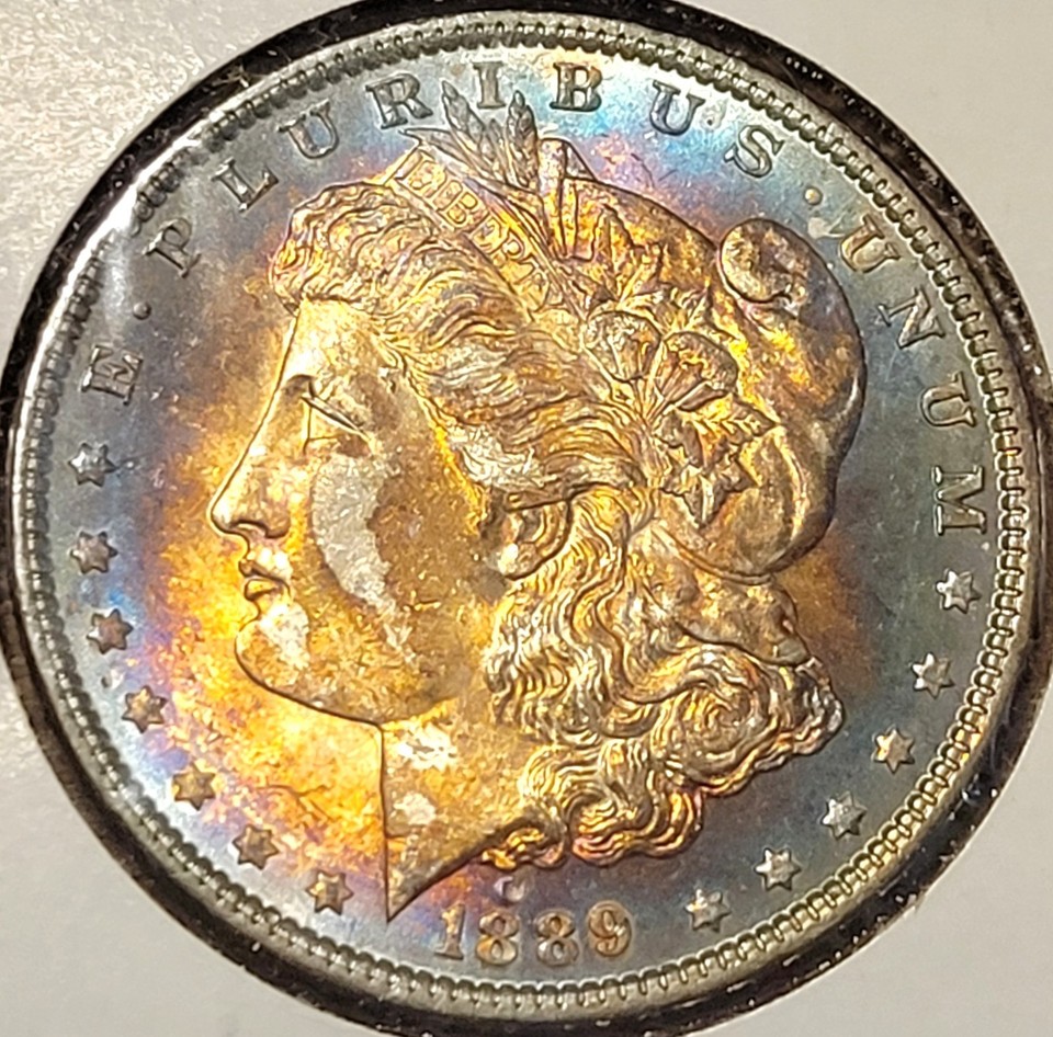 1889 P Monster Rainbow Toned Morgan | eBay