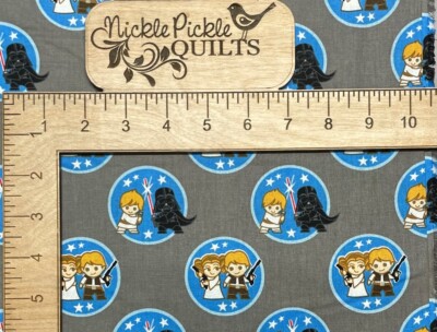 Star Wars Chibi Han Solo Leia Darth Vader Skywalker BY HALF YARD 100% ...