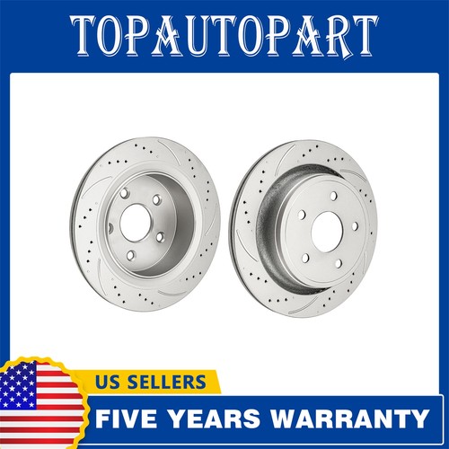 2pcs Rear Drilled Brake Rotors For Dodge Durango 2004-2009 Ram 1500 ...