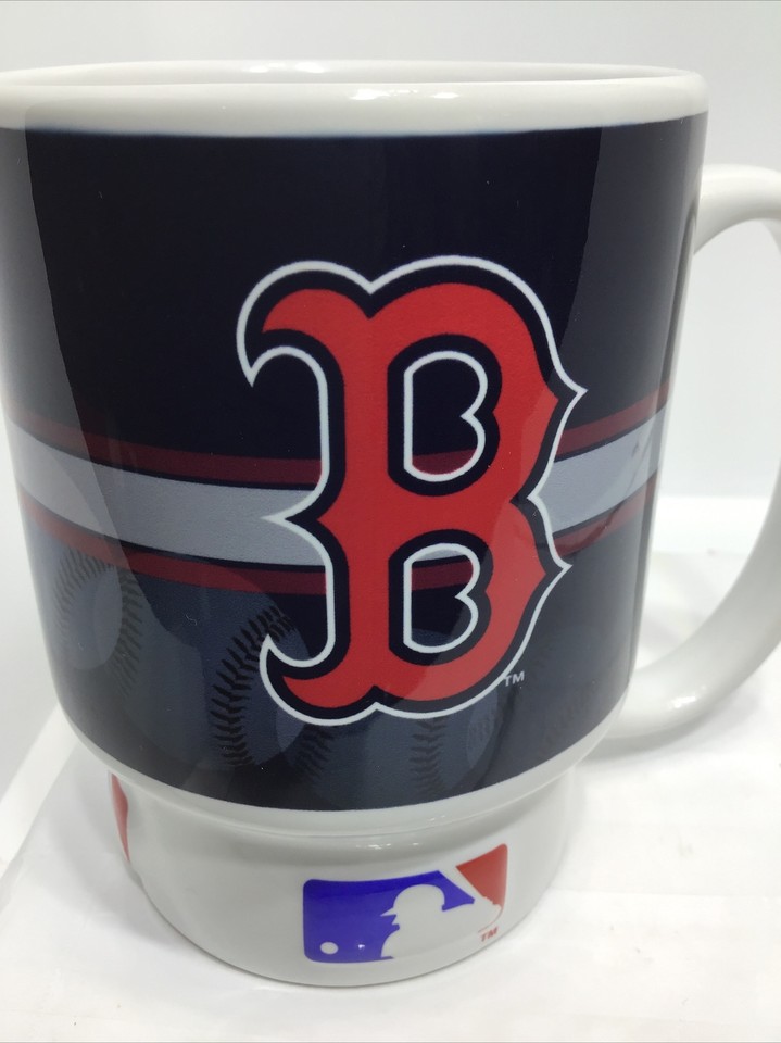 BOSTON RED SOX BASEBALL COFFEE MUG. EMBOSSED BOSTON MLB BASEBALL MUG ...