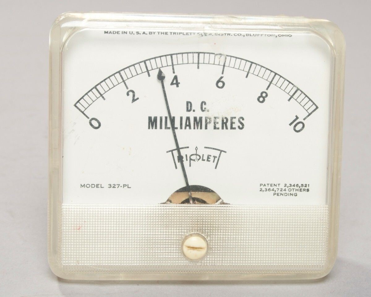 Vintage Triplett Model 327-T 10 DC MA Microamperes Panel Meter in ...