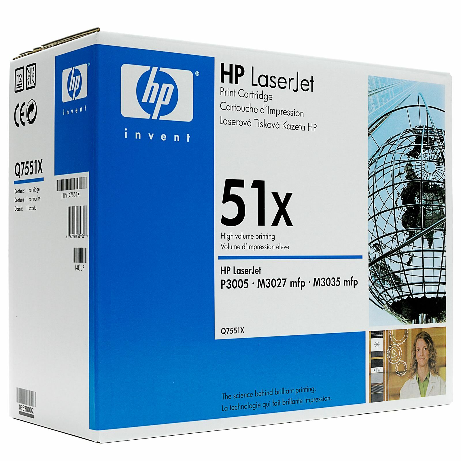 original HP Q7551X Toner M302 MFP M3027X M3035MFP P3005 A-Ware weisser ...
