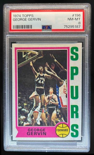 1974-75 Topps George Gervin Rookie RC #196 Spurs PSA 8 | eBay