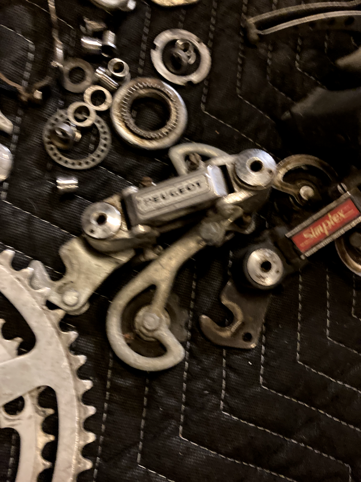 Huge lot vintage French road bike parts #3 TA Stronglight Nervar ...