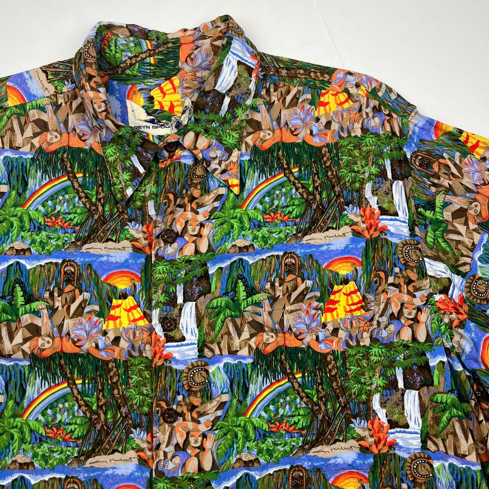 RARE Reyn Spooner Guy Buffet LARGE Hawaiian gods Scen… - Gem