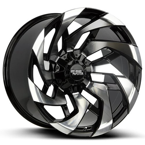 22" Off Road Monster Wheels M24 Gloss Black Machined Rims (4pcs) | eBay