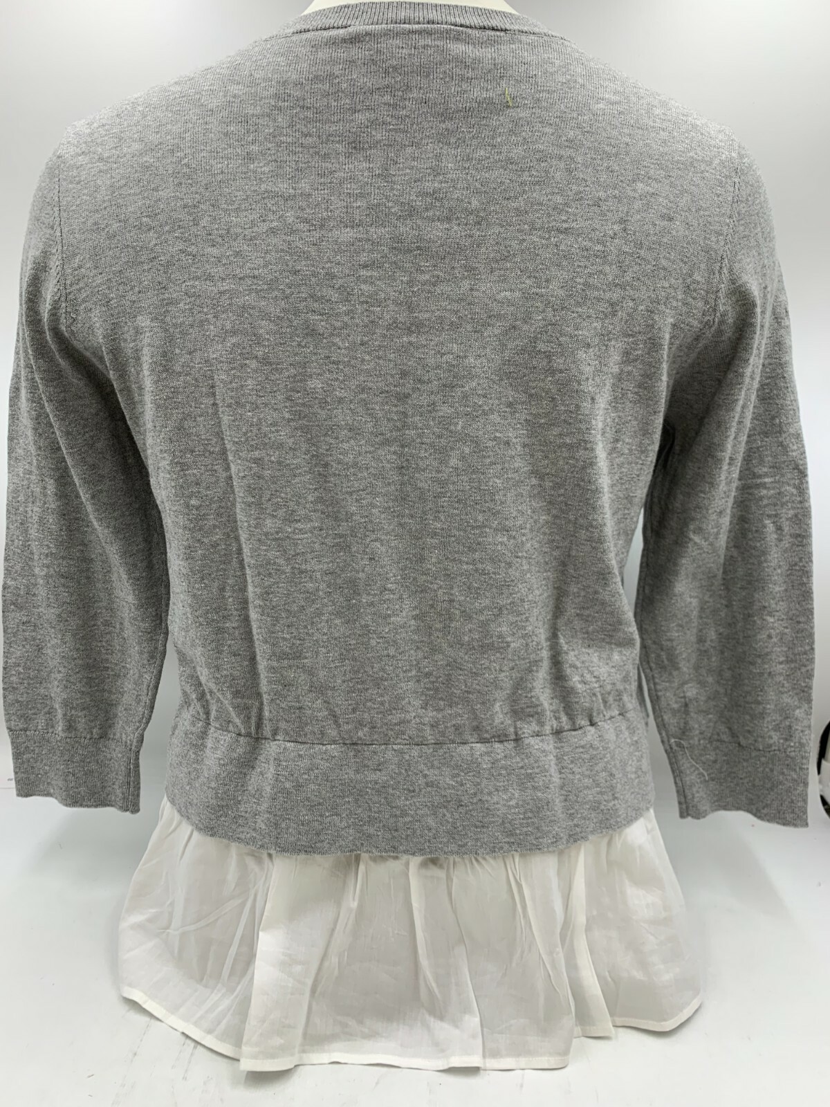 Loft Outlet Layered Top Sweater w/ Twist Front Gray White XL Large ...