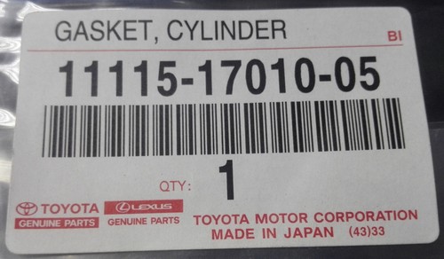 11115-17010-05 Toyota Gasket, cylinder head 111151701005, New Genuine ...