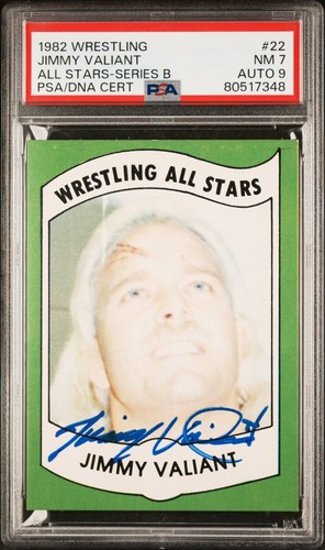 JIMMY VALIANT 1982 WRESTLING ALL STARS SIGNED ROOKIE CARD - PSA 7 / PSA ...