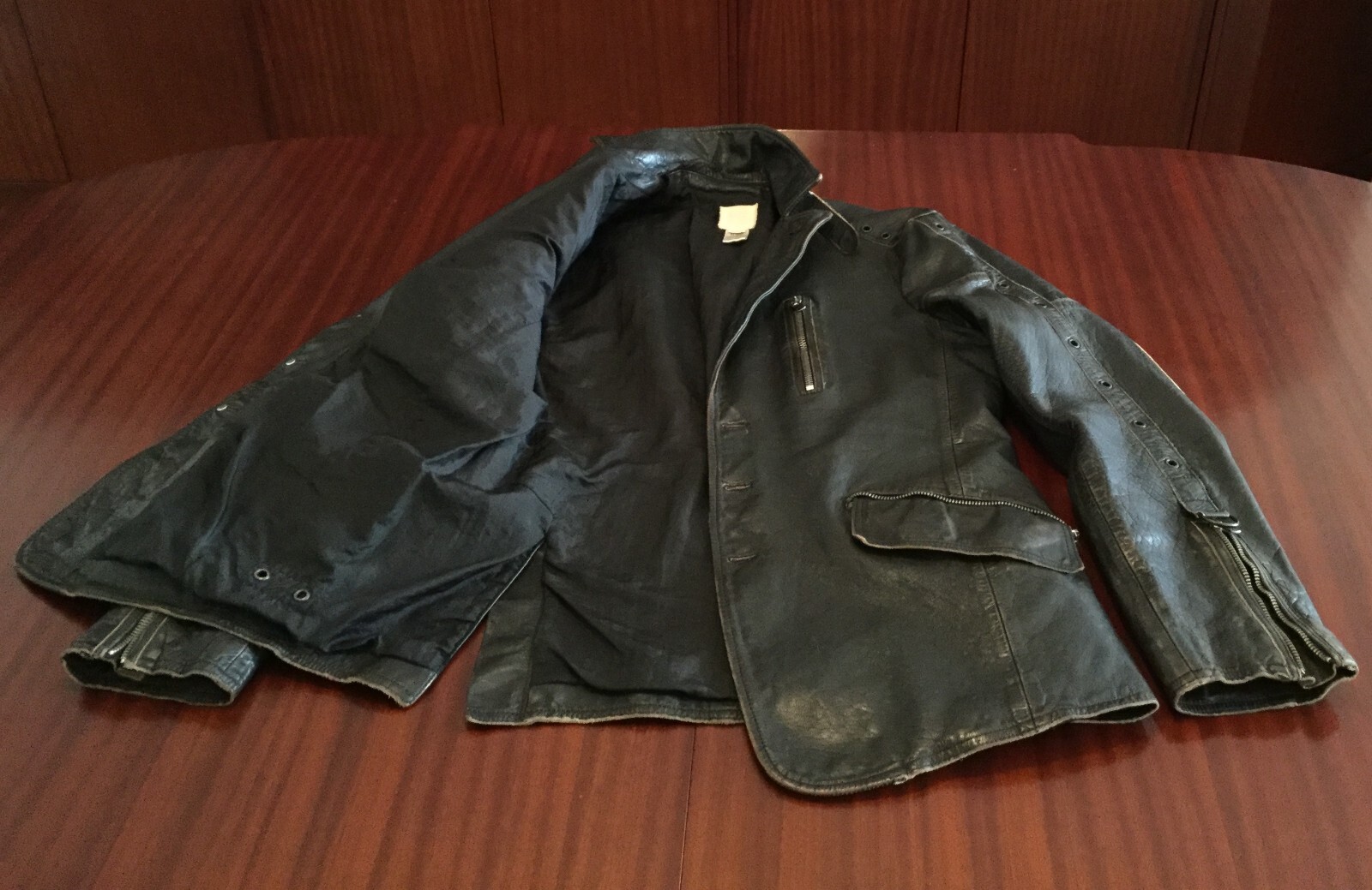 Extremely Rare DIESEL Distressed Leather Jacket Black… - Gem