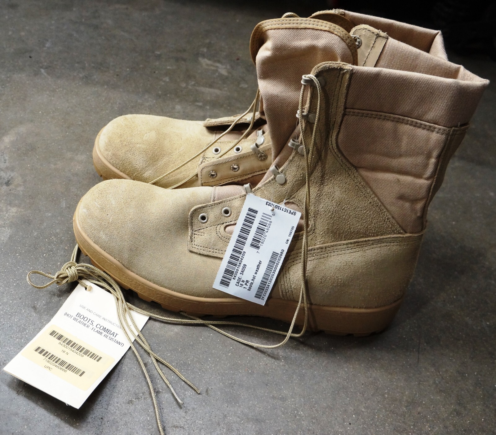 McRae MENS 16 N COMBAT TAN CLOTH/SUEDE FLIGHT BOOTS HOT WEATHER FLAME ...