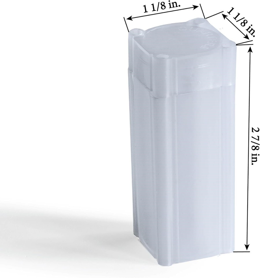 100 Square US Quarter Coin Tubes Archival Stackable Durable Lighthouse ...