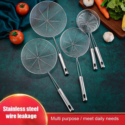 3pcs Stainless Steel Skimmer Spoon Frying Strainer French Fries Spoon ...