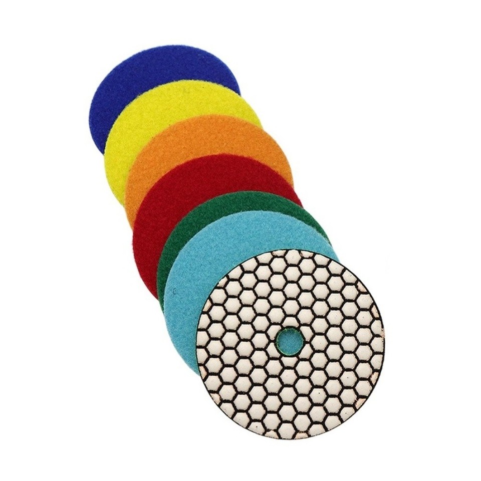 7 Pieces 4 Inch Dry Use Polishing Pads 100mm Flexible Sanding Discs for ...