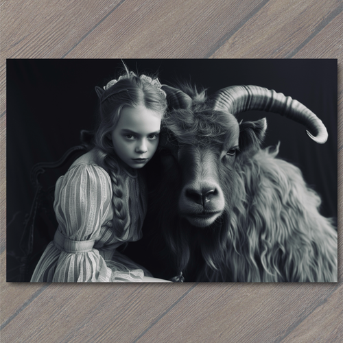 5x7" Girl Monster Weird Creepy Imaginary Friend Nightmare Scary Unusual ...