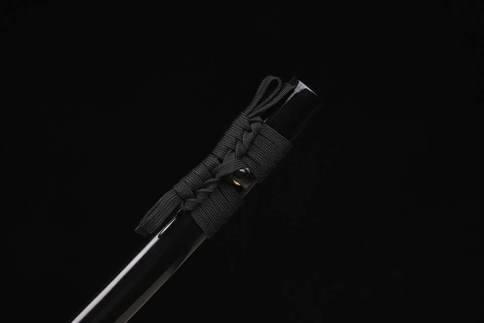 9260 Spring Steel Katana Japanese Samurai Sword All Black Full Tang ...