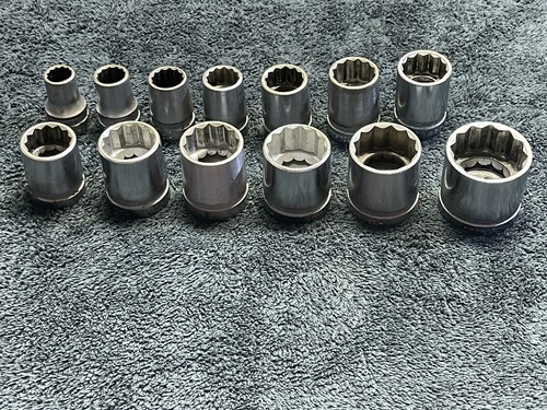 Vintage Indestro Super USA 13 pc Lot 1/2" Dr Socket Set 12 Point ...