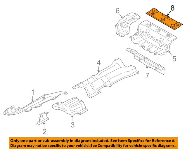 For BMW 530i xDrive 2017-2021 BMW 51487347036 Rear Upper Floor Pan Heat ...