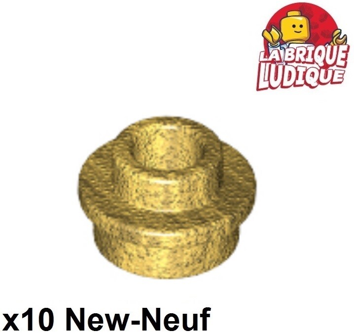 LEGO 10x Flat Round Plate Round Hole Open Stud 1x1 Gold Golden/Pearl ...