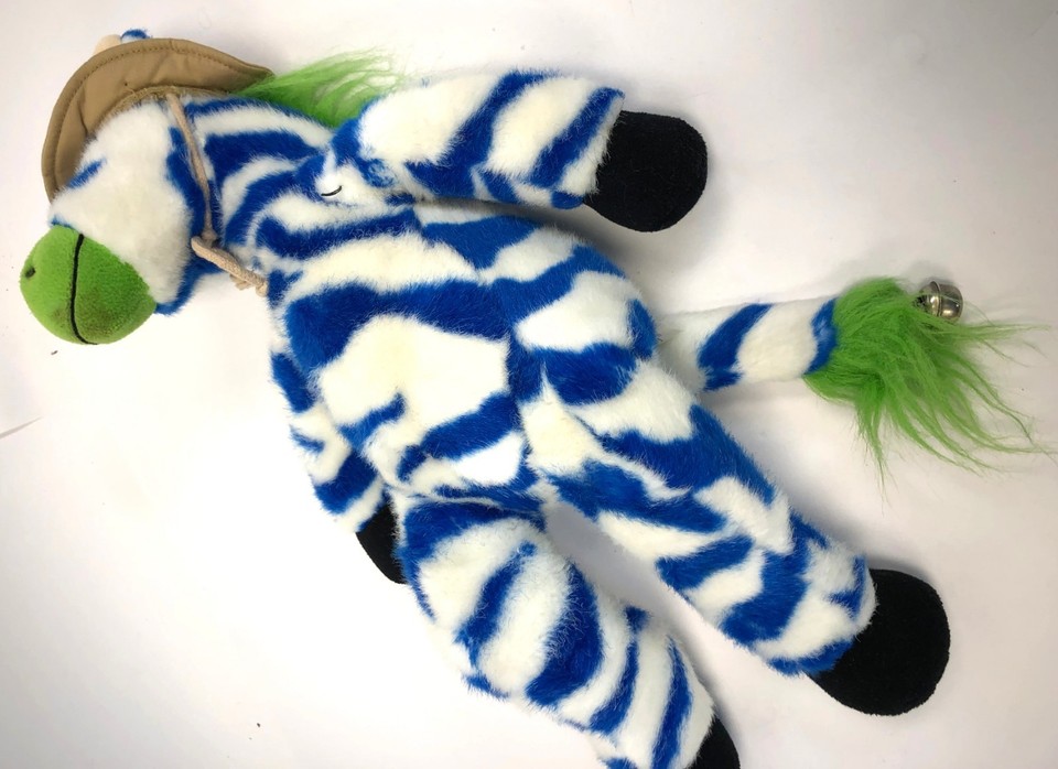 20" Zany Brainy Blue Africa Safari Wacky Stuffed Animal Adventure Zebra ...