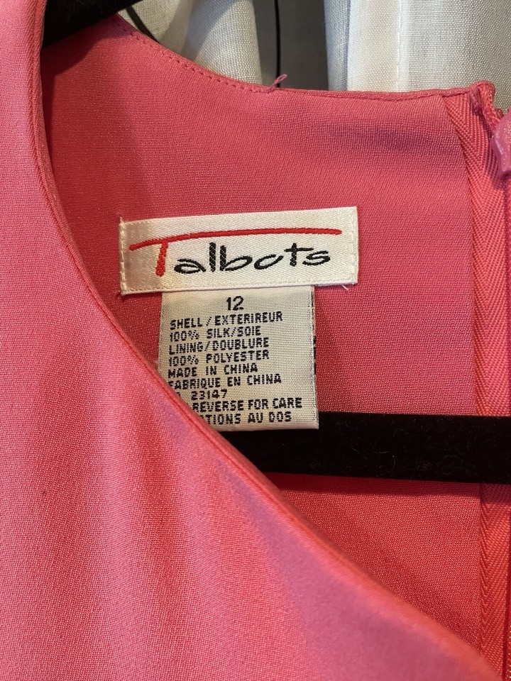 Vintage 80s Talbots Dress Women 12 Pink One Piece Suit Midi | eBay