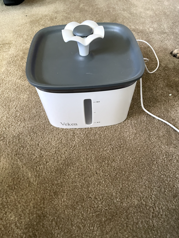 Veken Pet Water Fountain, Cat Dog Dispenser with Smart Pump 95oz/2.8L ...