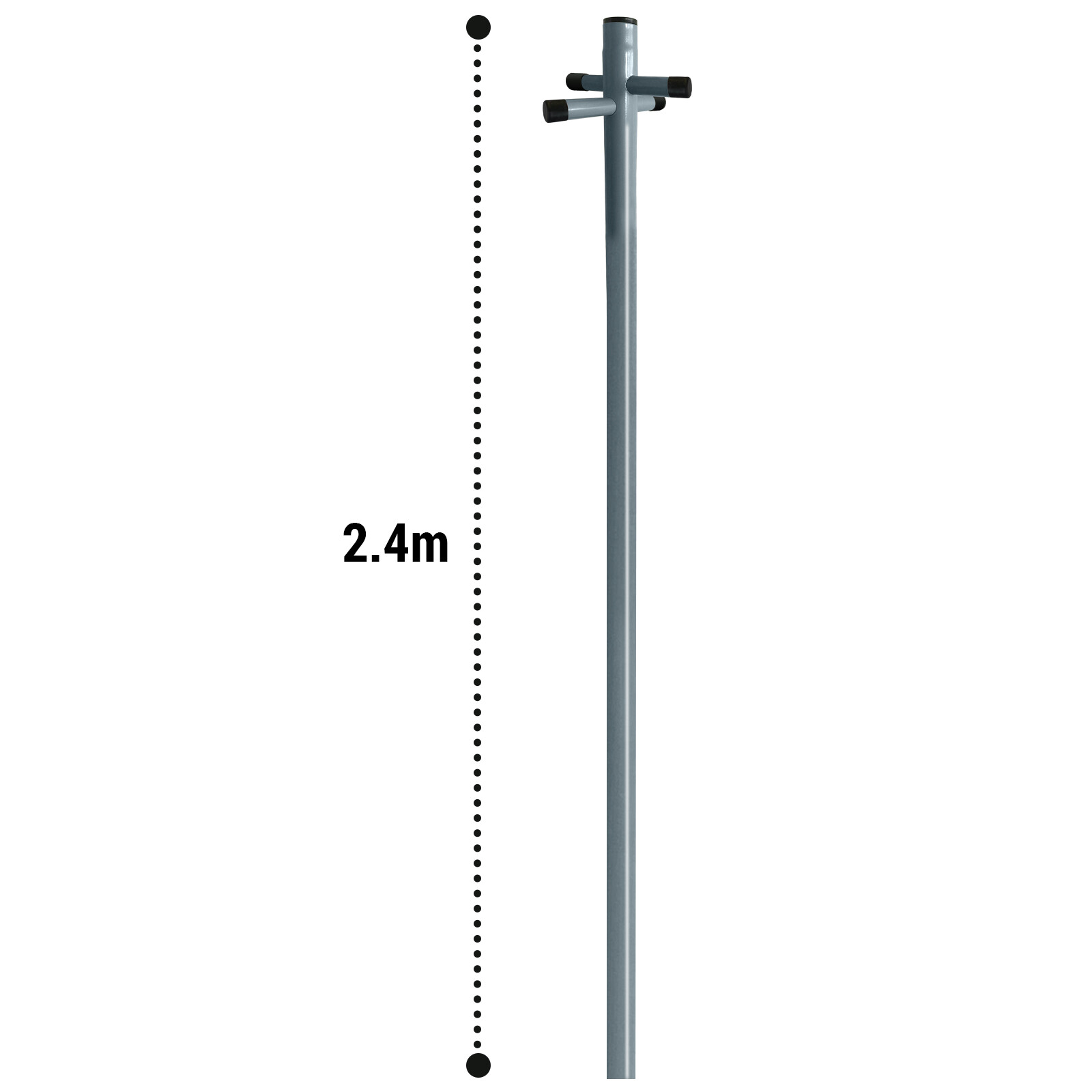 Heavy Duty Galvanized 2.2m Washing Line Post 7ft Clothes Pole W/ Ground ...