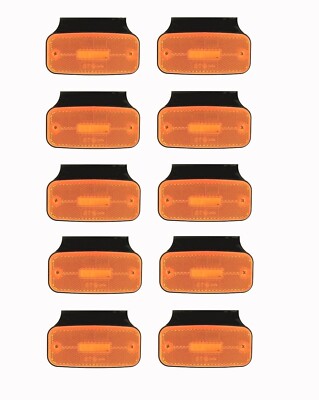 10x Seitenleuchte Licht LED 12/24V Orange Halterung E-Mark Anhänger ...